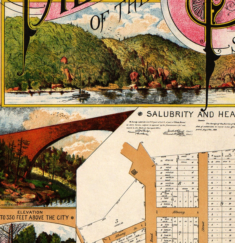 Map of Palisades of the Potomac, Washington DC., 1890. Vintage ...