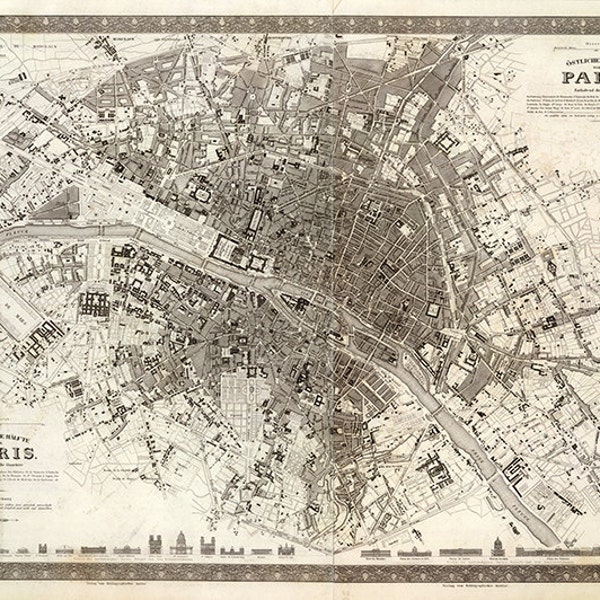 Restoration Hardware Map of Paris - Etsy