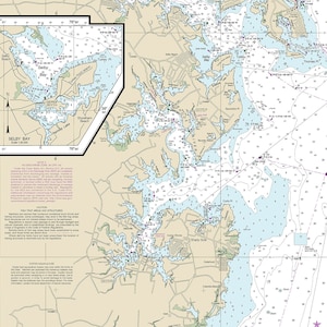 NOAA Nautical Charts of Chesapeake Bay Eastern Bay and South River ...