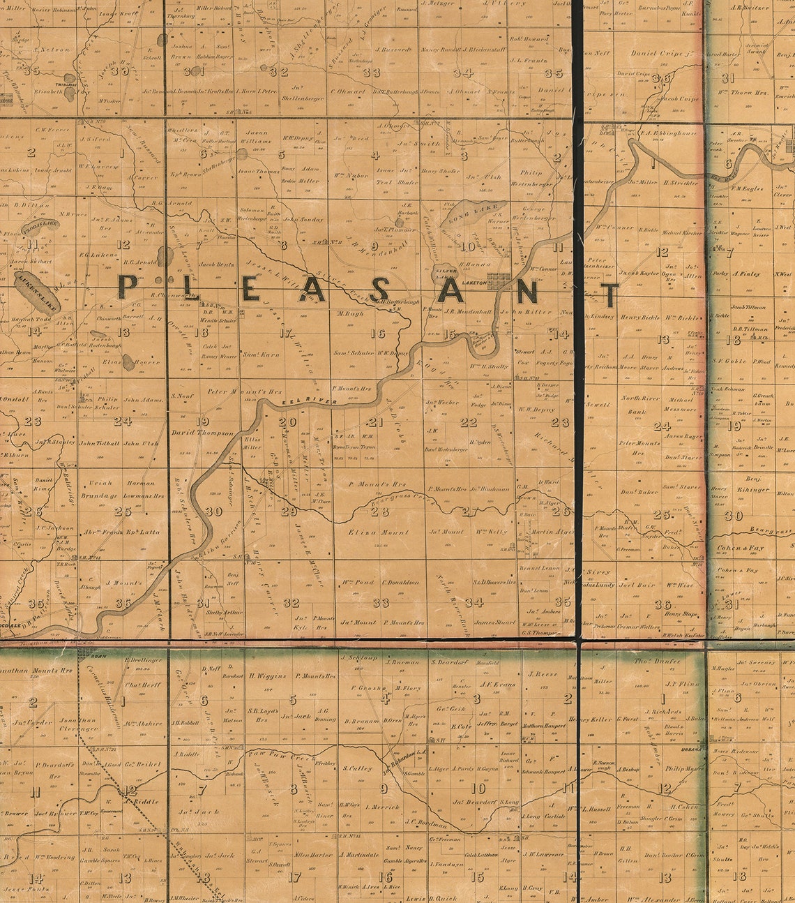 Map of Wabash County Indiana. 1861. Vintage Restoration | Etsy