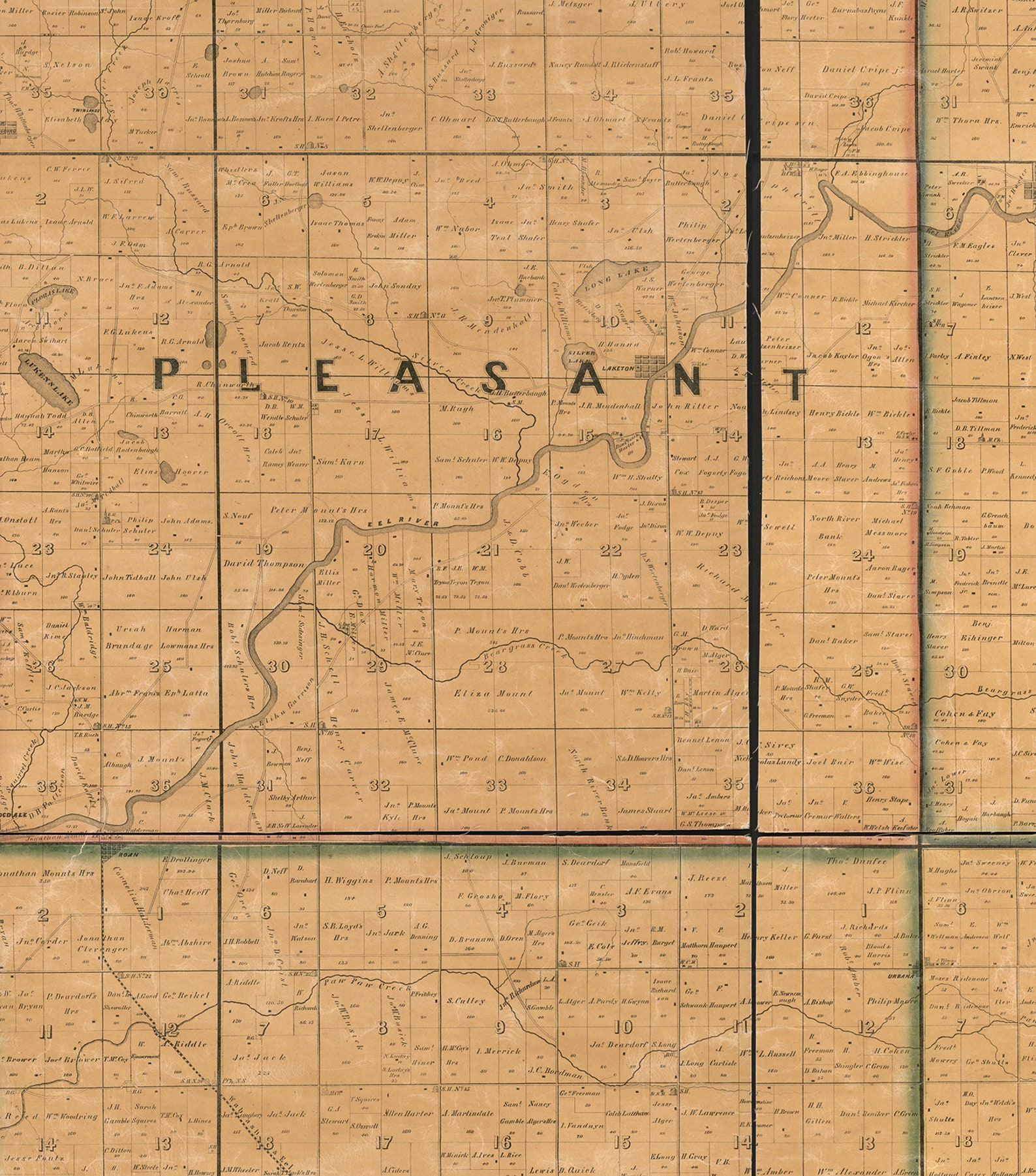 Map of Wabash County Indiana. 1861. Vintage Restoration | Etsy