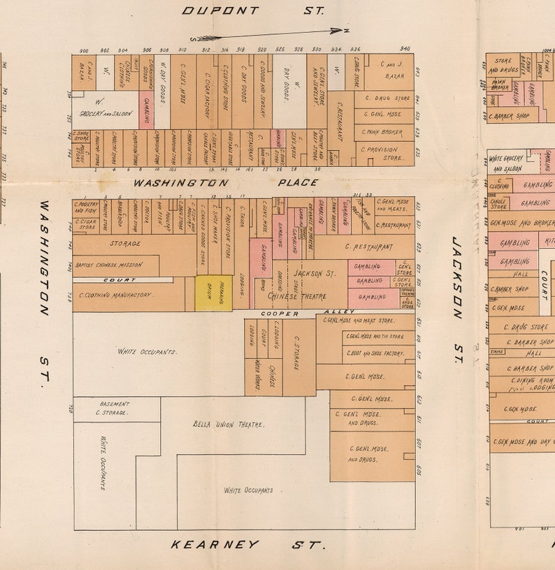 Map of Official Map of Chinatown in San Francisco. Vintage - Etsy