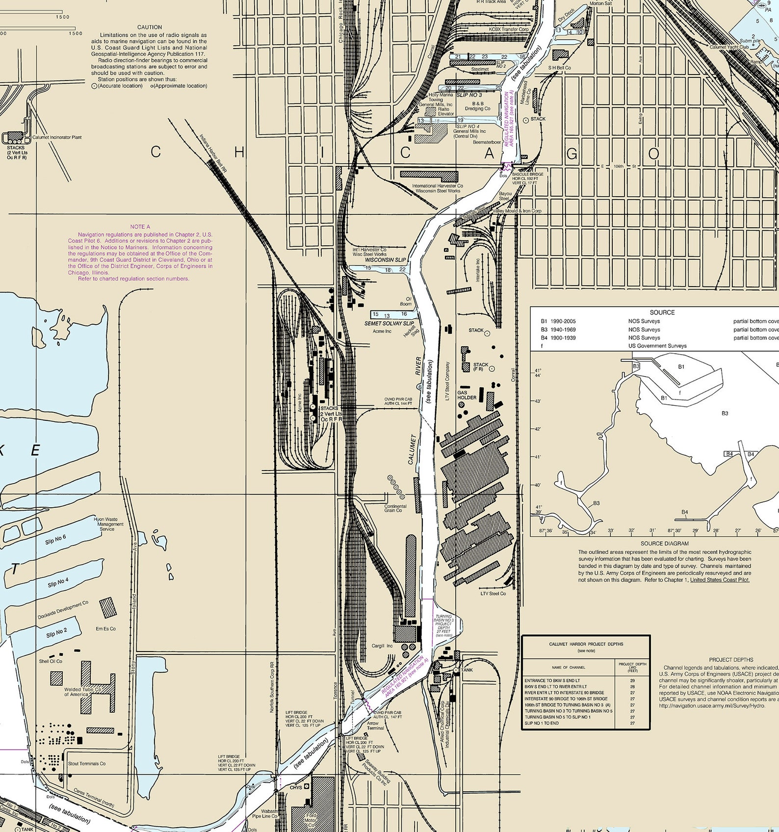 Nautical Chart of Calumet and Indiana Harbors. Lake Michigan. - Etsy