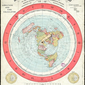 Greeting Card Gleason's New Standard Map of the World, 1892. Vintage ...
