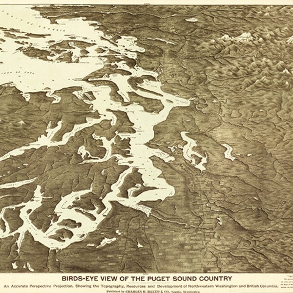 Country Map of Washington - Etsy