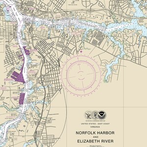 Nautical Charts of Norfolk Harbor and Elizabeth River, Virginia 12253 ...