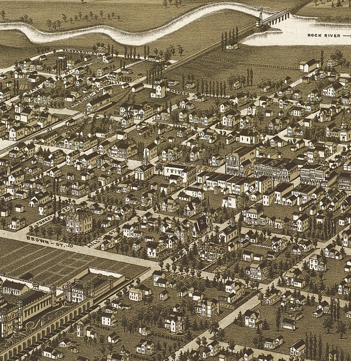 Map of Waupun Dodge and Fond Du Lac County Wisconsin 1885 | Etsy