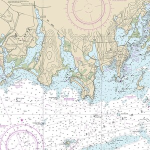 Nautical Charts of Fishers Island Sound 13214 New York. Rhode Island ...