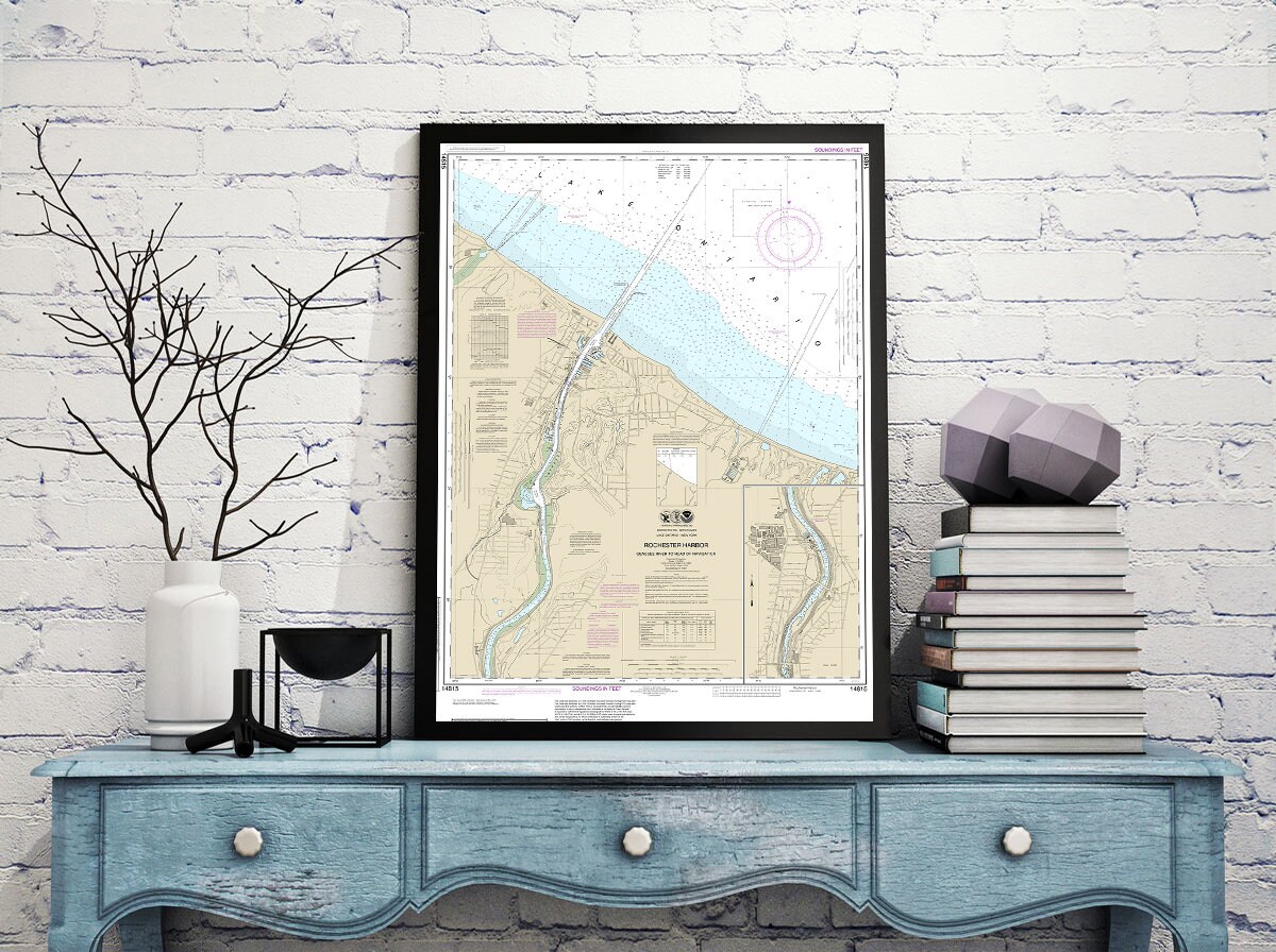 Rochester Harbor Map – NOAA Nautical Chart 14815 Reproduction – Lake ...