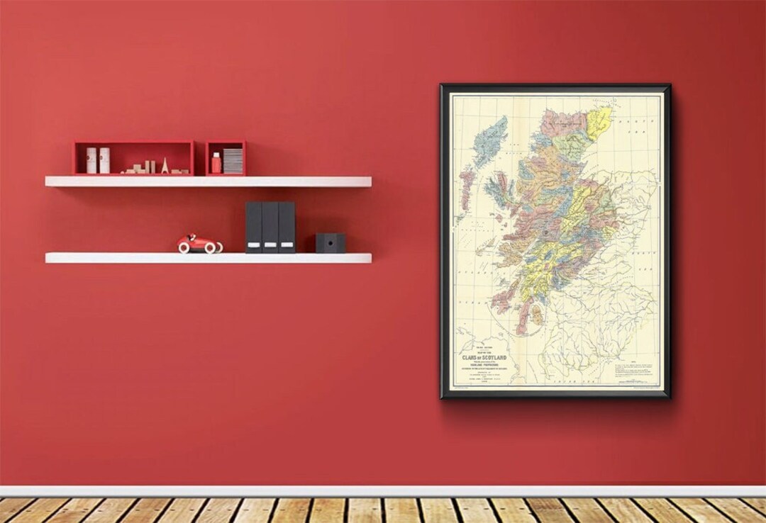 Clans of Scotland Map, 1822. Scotland and Scottish Highland Clans ...