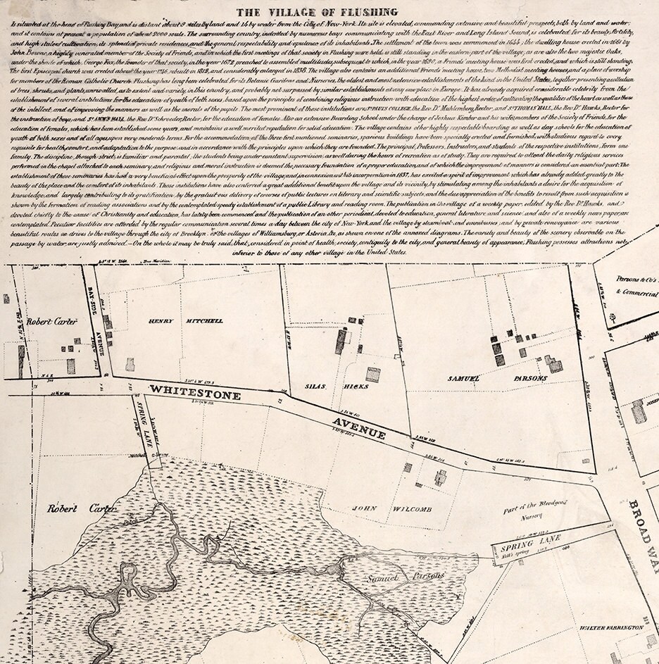 Map of Flushing Queens Borough Long Island New York NY | Etsy