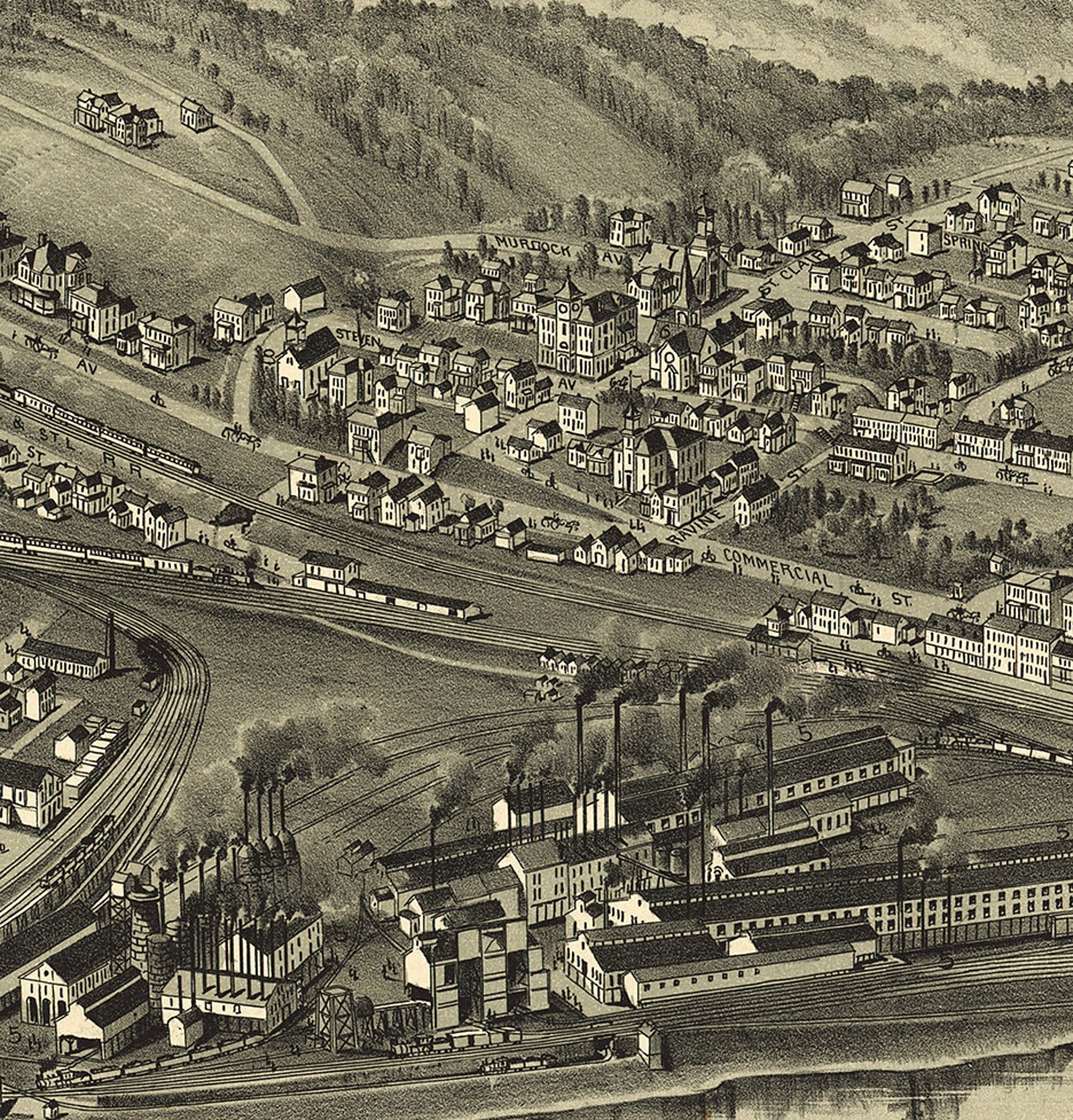 Map of Mingo Junction, Jefferson County, Ohio OH, 1899. Restoration ...