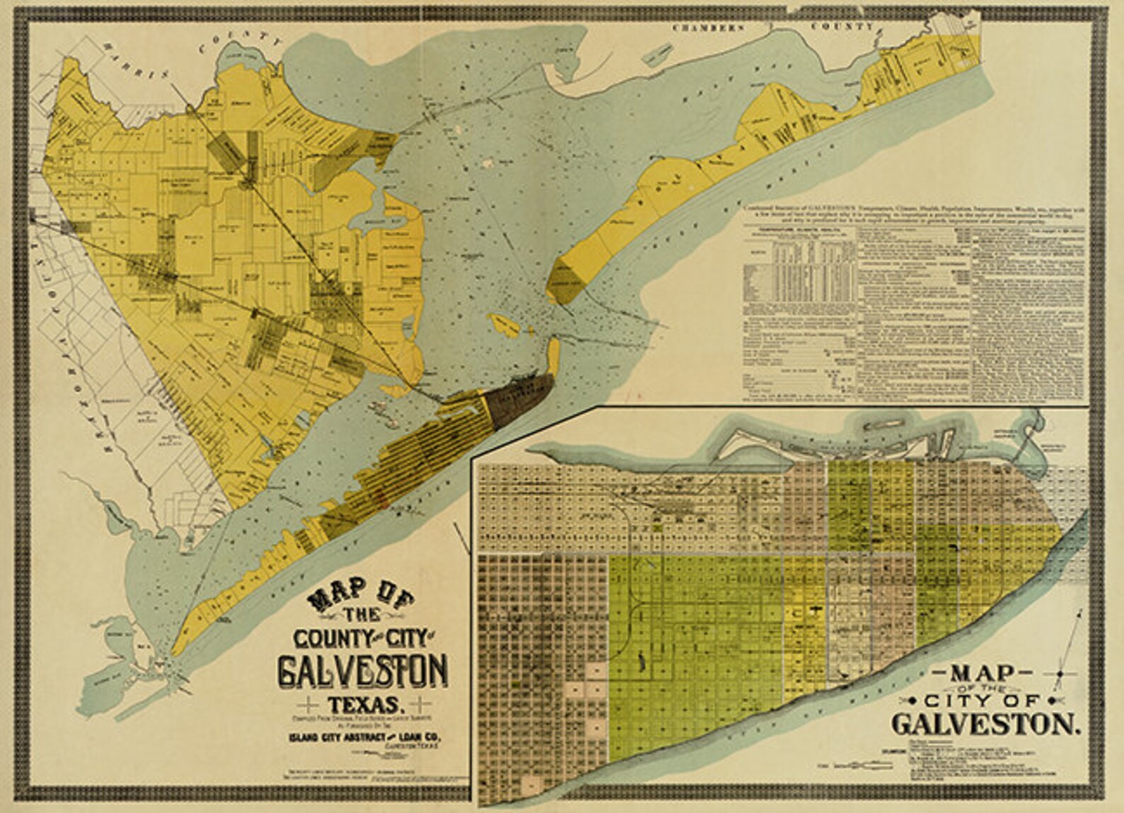 Map of the Galveston, Texas 1891. Vintage Restoration Hardware Home ...