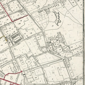 Map of Paris, France, 1820. Restoration Hardware Home Deco Style Old ...