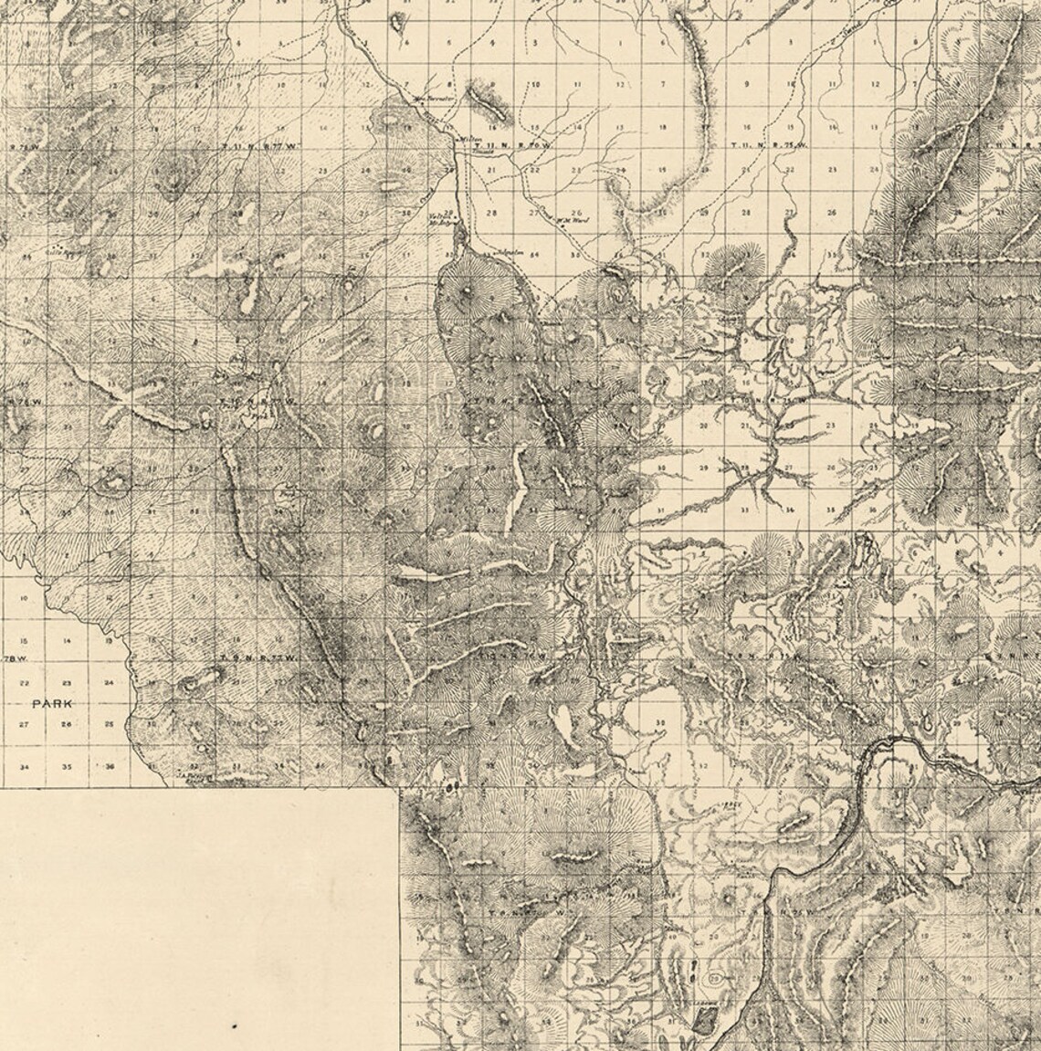 Map of the Larimer County Colorado 1883. Vintage Restoration - Etsy