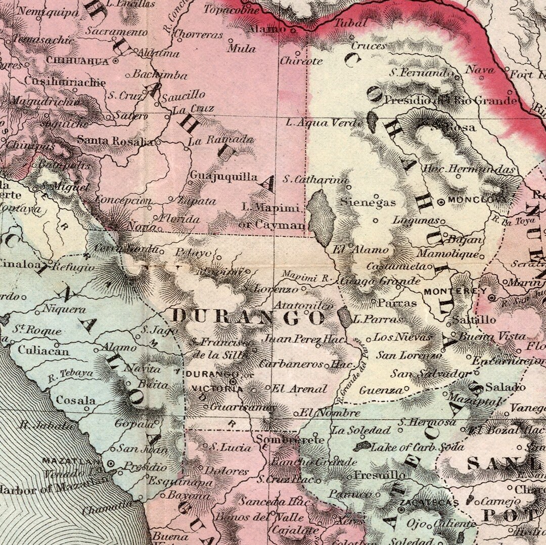 Mapa de México Mapa de los Estados Unidos de Méjico 1862. - Etsy México