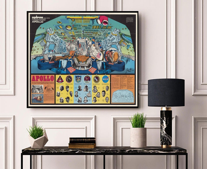 Vintage the Interior of an Apollo Cabin Poster. Vintage Moon | Etsy