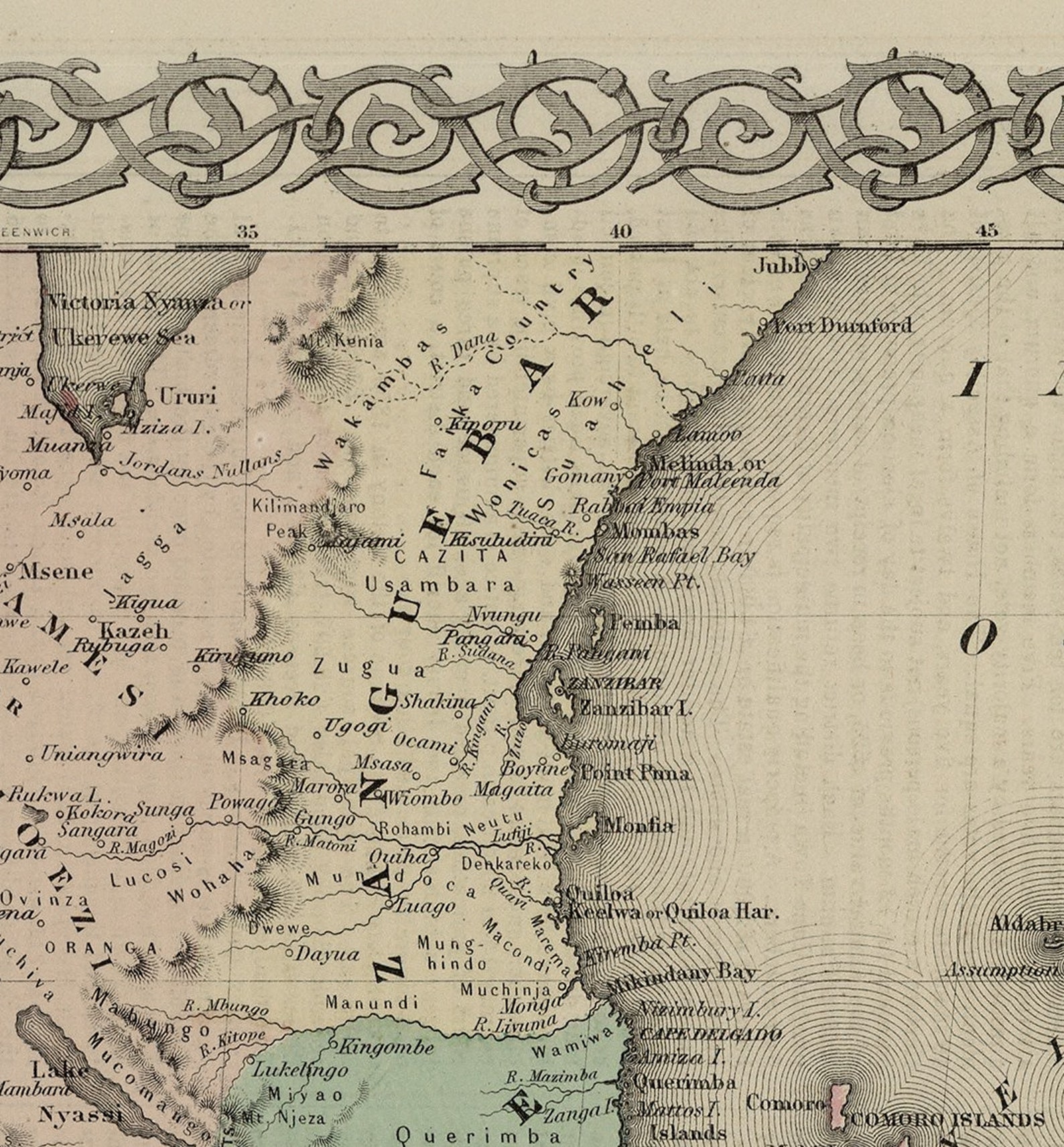 Map of Southern Africa 1869. Vintage restoration hardware | Etsy