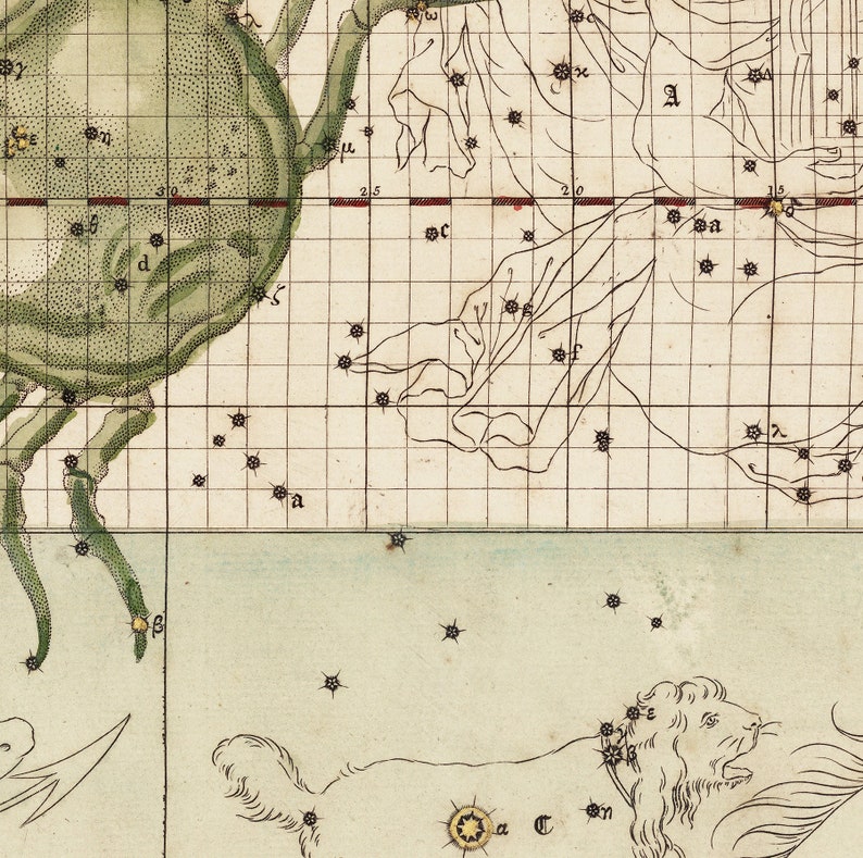 Chart of Cancer. Zodiac Star Constellation Sign. Home Deco - Etsy