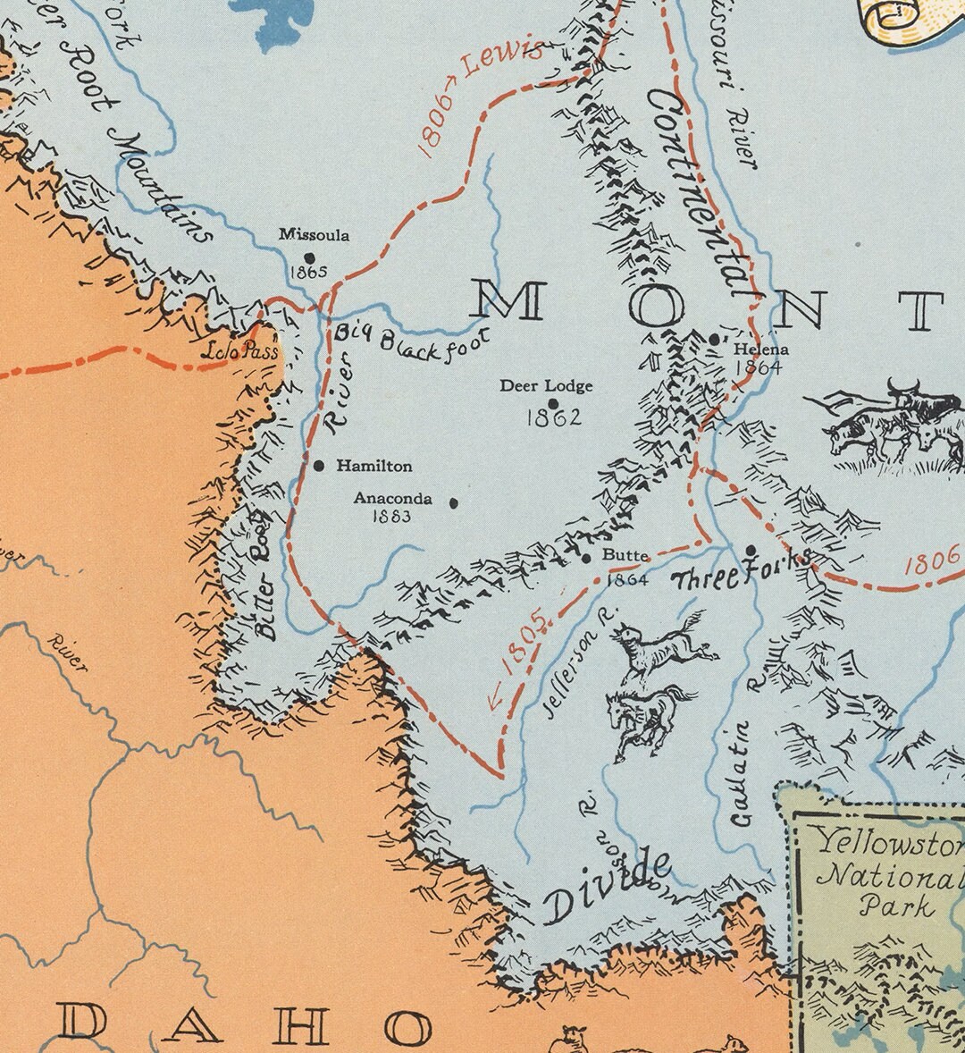 Map of Old Oregon Territory 1848. Vintage Home Deco Style Old - Etsy ...