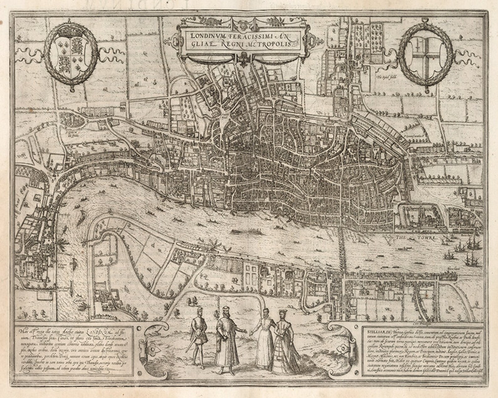 Map of London 1579. Vintage Restoration Hardware Home Deco - Etsy