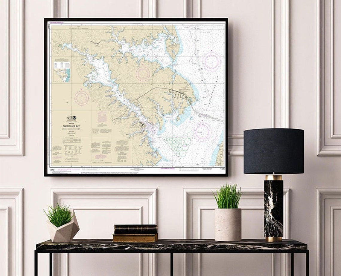 NOAA Nautical Charts of Chesapeake Bay Severn and Magothy Rivers. 12282 ...