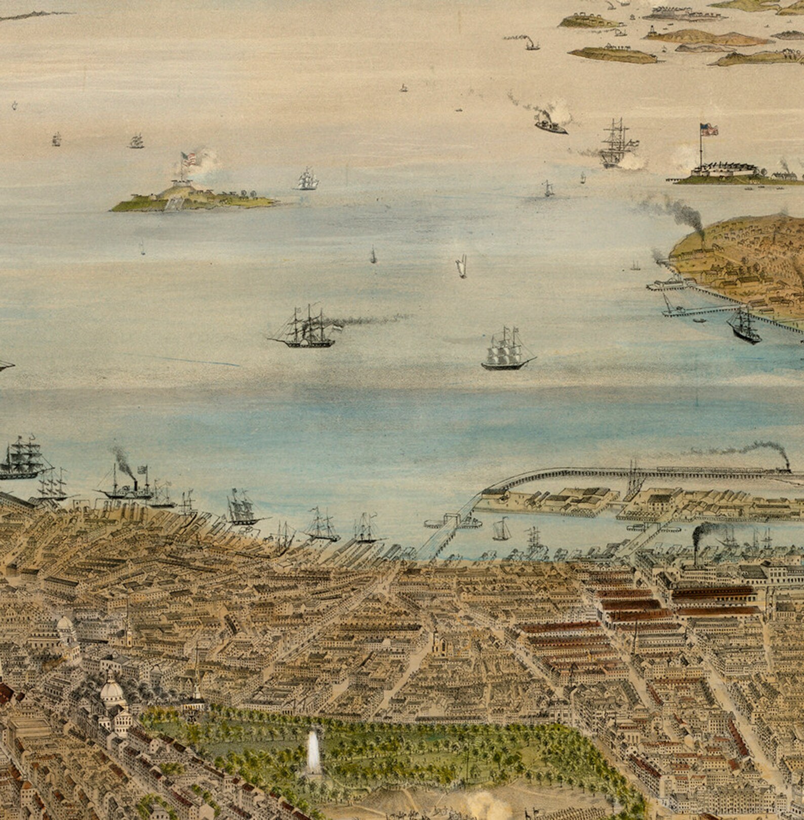 Boston, Massachusetts (MA.), July 4th 1870. F. Fuchs. Vintage ...