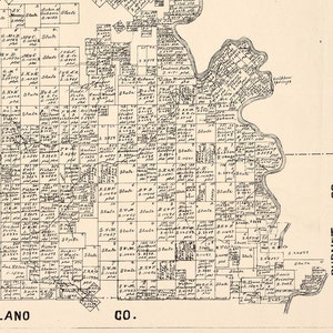 Map of San Saba County, Texas, TX ... 1879. Shows Ownership. Vintage ...