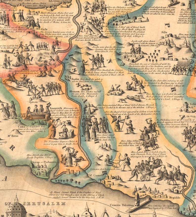 Map of the Land of Promise and the Holy City of Jerusalem - Etsy