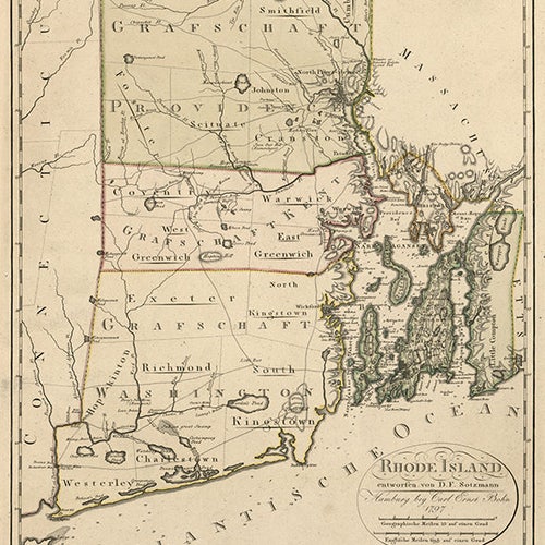Old Rhode Island Map Art Print 1816 Archival Reproduction - Etsy