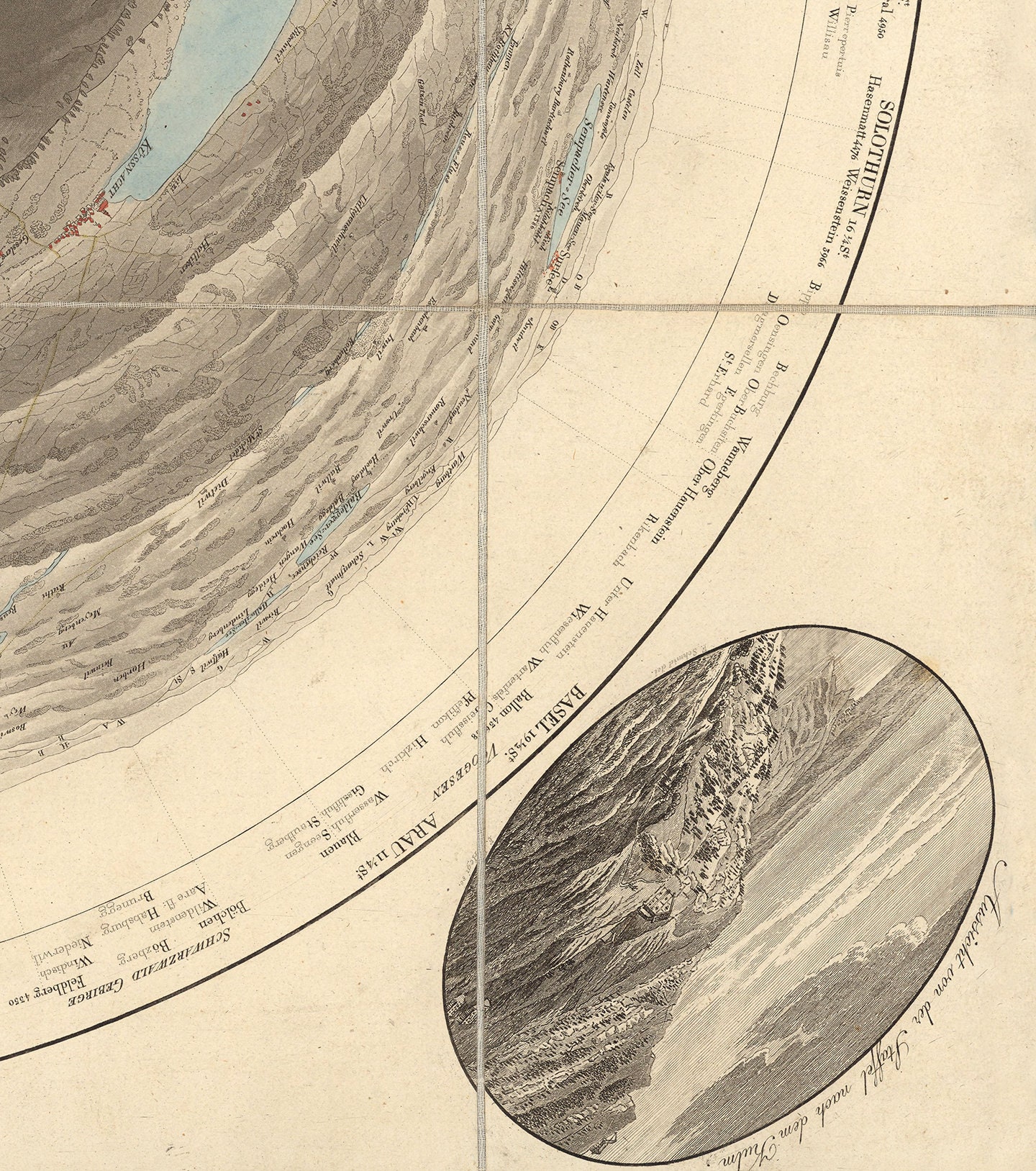 Map of Rigi Mountain Switzerland 1820. Vintage Home Deco Old - Etsy