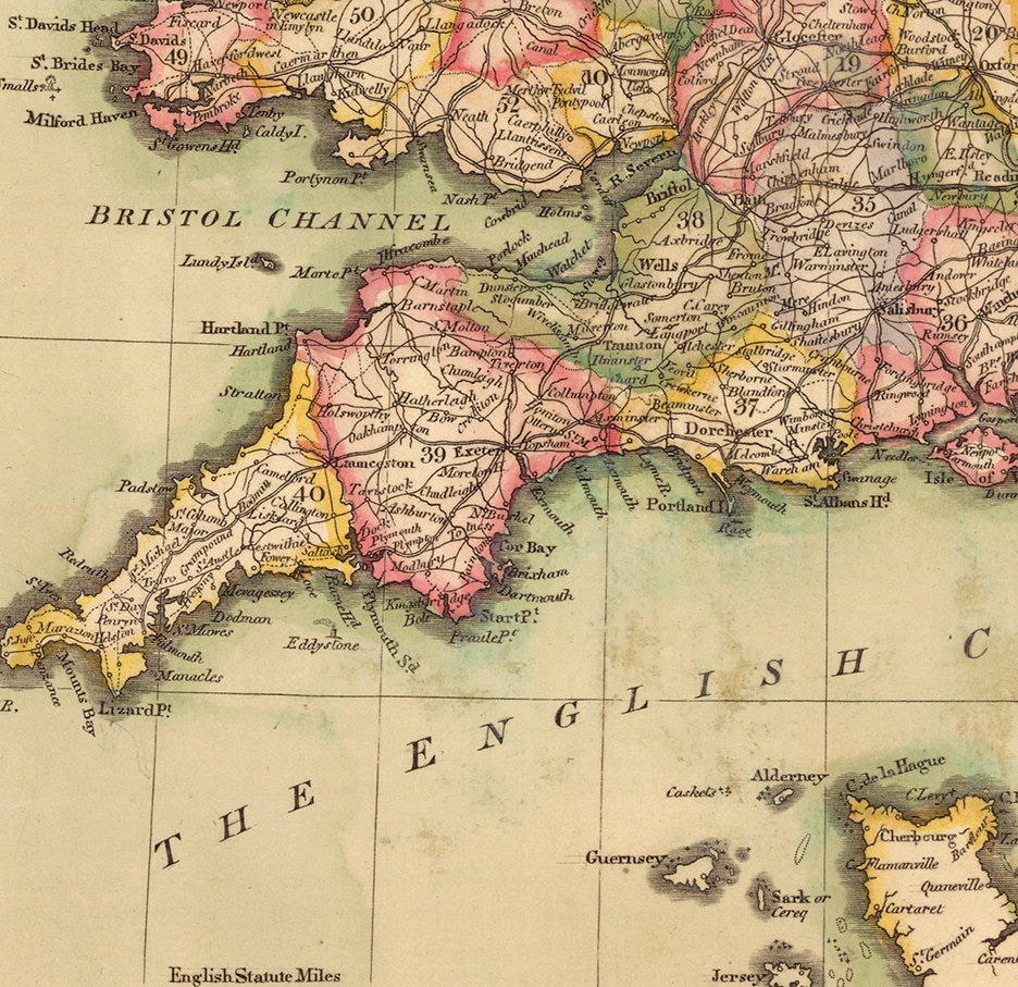 Map of England And Wales 1814. Vintage restoration hardware | Etsy