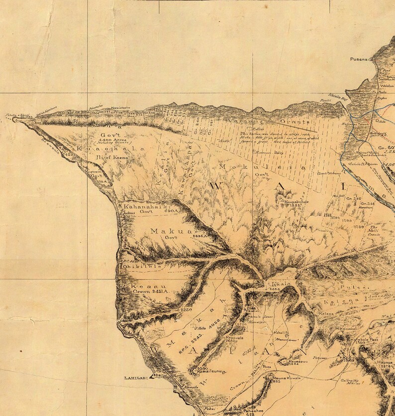Map of Oahu, Hawaiian Islands, 1881. Restoration Hardware Home Deco ...
