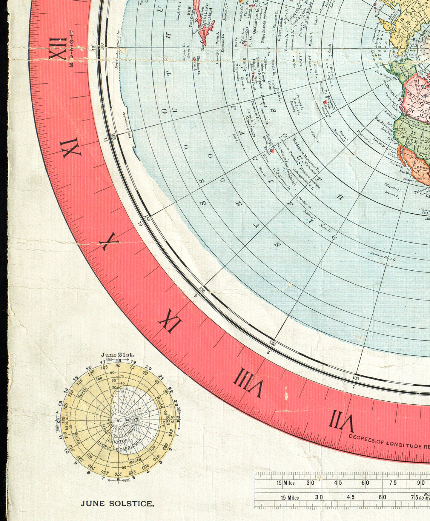 Gleason's New Standard Map of the World, 1892. Vintage Restoration ...