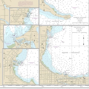 Nautical Chart of Grand and Little Traverse Bay. Lake Michigan 14913 ...