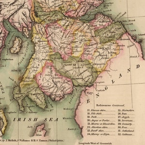 Map of Scotland 1814. Vintage Restoration Hardware Home Deco Style Old ...