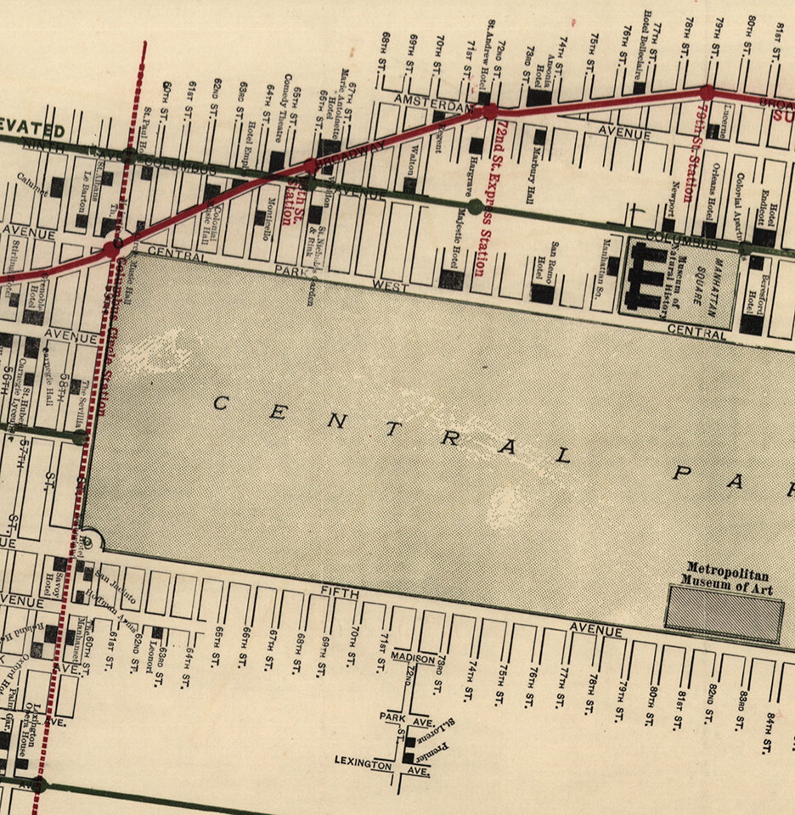 The Merchants' Association Hotel and Theater Map in | Etsy