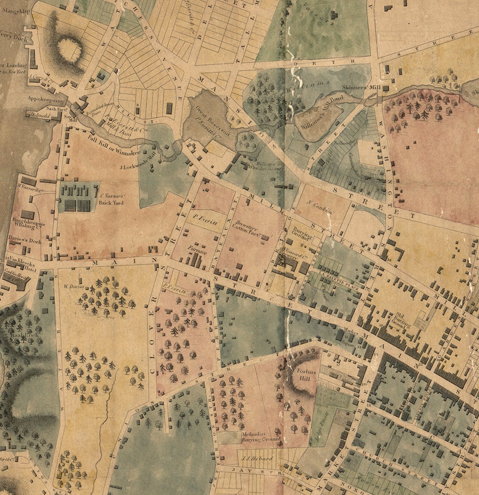 Map of Poughkeepsie Dutchess County N.Y. New York 1834. | Etsy