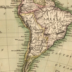 Map of America, 1814. Vintage Restoration Hardware Home Deco Style Old ...