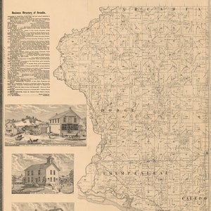 Map of Trempealeau County, Wisconsin WI 1877. Home Deco Style Old Wall ...