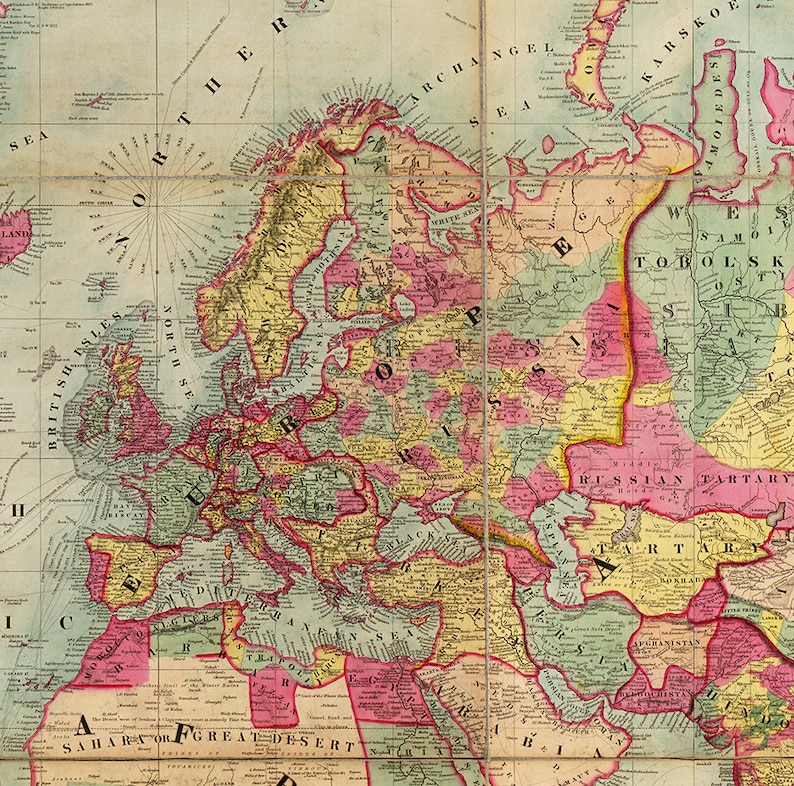 World Map of 1775 by Tobiae Conradi Lotter. Vintage Restoration ...
