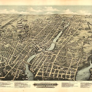 Map of Pawtucket & Central Falls, Providence Co., Rhode Island R.I ...