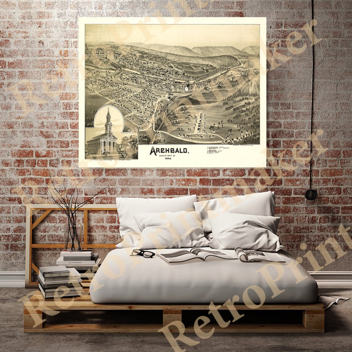 Map of Archbald Lackawanna Co. Pennsylvania PA 1892. | Etsy