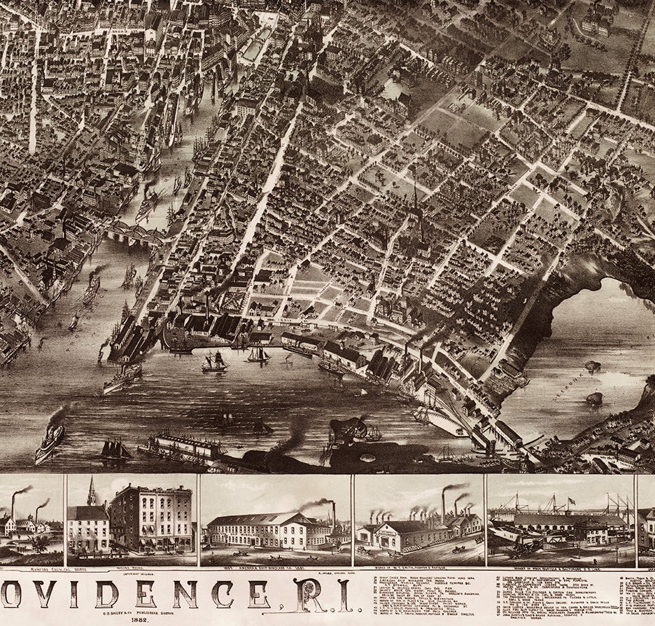 Providence providence Harbor Rhode Island RI 1882. Vintage - Etsy