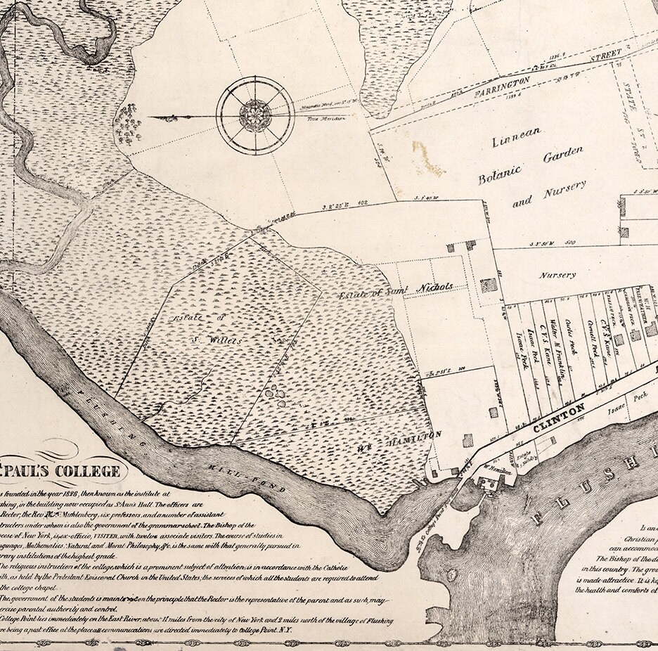 Map of Flushing Queens Borough Long Island New York NY | Etsy