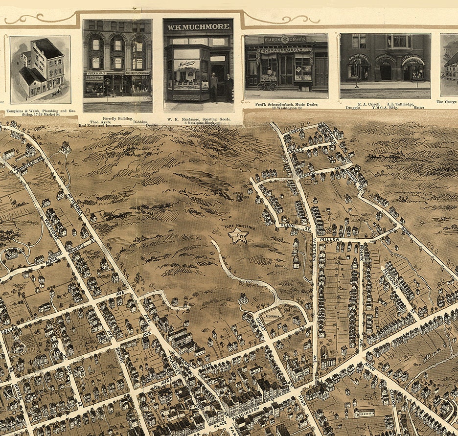 Map of Morristown Morris Co. New Jersey 1899. Vintage - Etsy