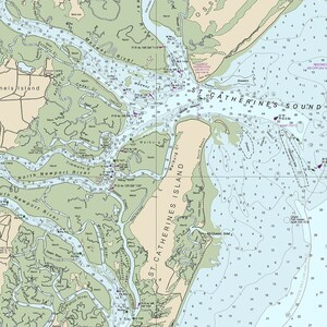 Tybee Island to Doboy Sound Georgia Nautical Wall Art Reproduction NOAA ...