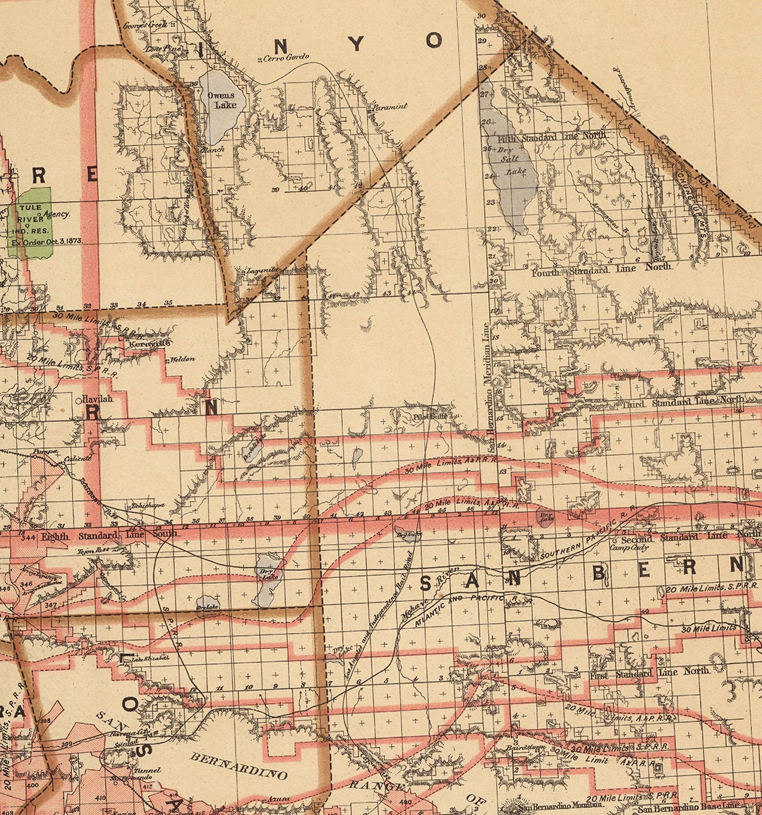 Map of California, 1876. Vintage Restoration Hardware Home Deco Style ...