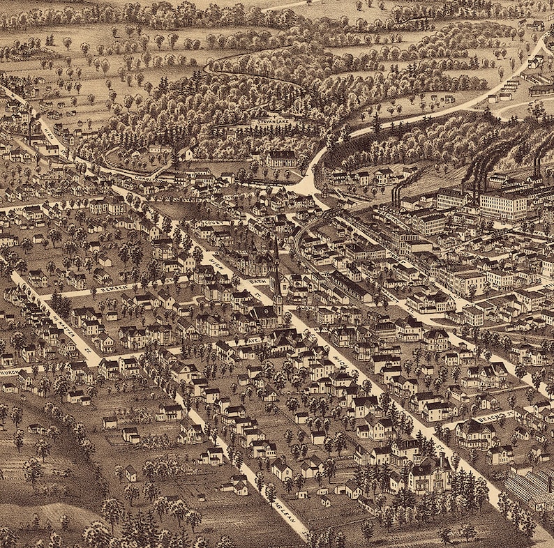 Map of Ballston Spa Saratoga County New York N.Y 1890. - Etsy