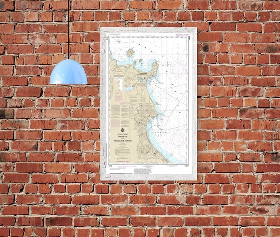 NOAA Nautical Charts of Marquette and Presque Isle Harbors | Etsy
